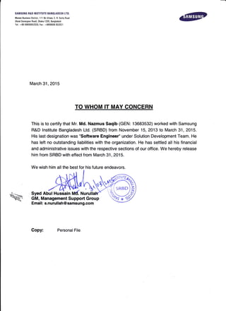 Release letter SRBD | PDF