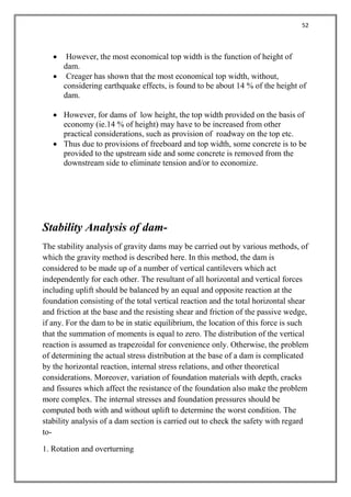 Design of concrete Gravity Dam_Project B.E final | PDF