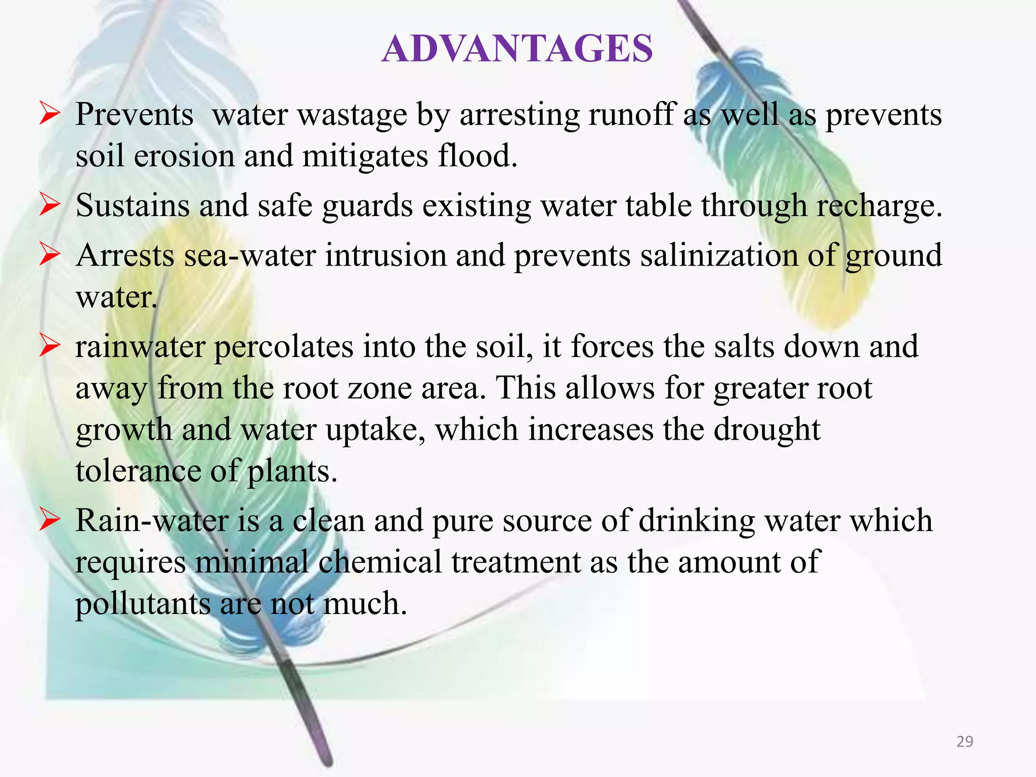 METHODS AND USERS OF RAIN WATER HARVESTING | PPTX