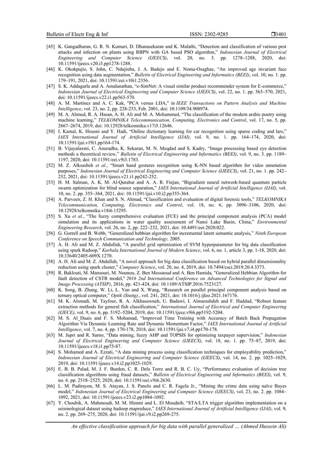 An Effective Classification Approach For Big Data With Parallel Generalized Hebbian Algorithm Pdf 2326