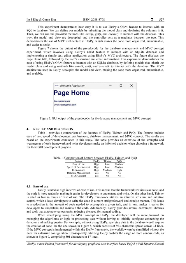 Ekspy A New Python Framework For Developing Graphical User Interface