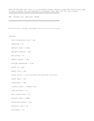 Samba Optimization and Speed Tuning f... | DOC