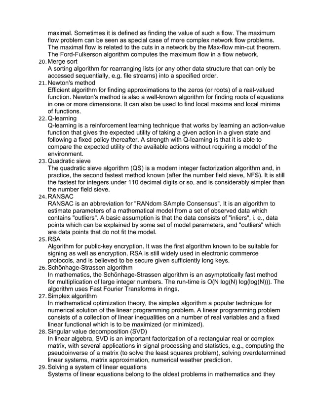 The Most Important Algorithms | PDF