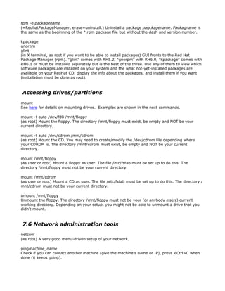Linux Shortcuts and Commands: | DOC | Operating Systems | Computer Software and Applications