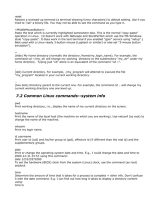 Linux Shortcuts and Commands: | DOC | Operating Systems | Computer Software and Applications