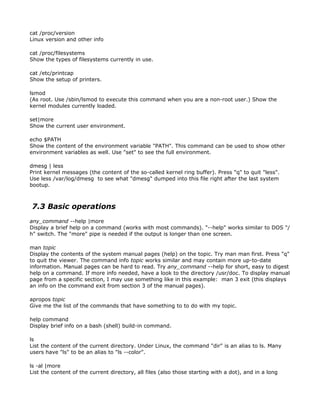 Linux Shortcuts and Commands: | DOC | Operating Systems | Computer Software and Applications