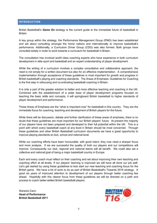Areas of Emphasis: Guidelines for Coaches - T16: Establishing a ...