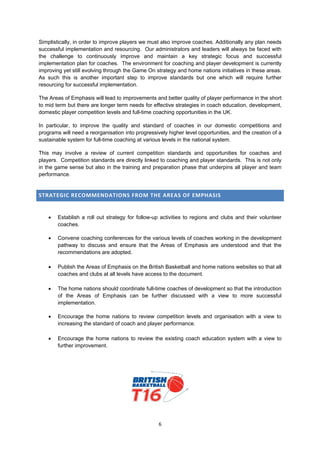 Areas of Emphasis: Guidelines for Coaches - T16: Establishing a ...