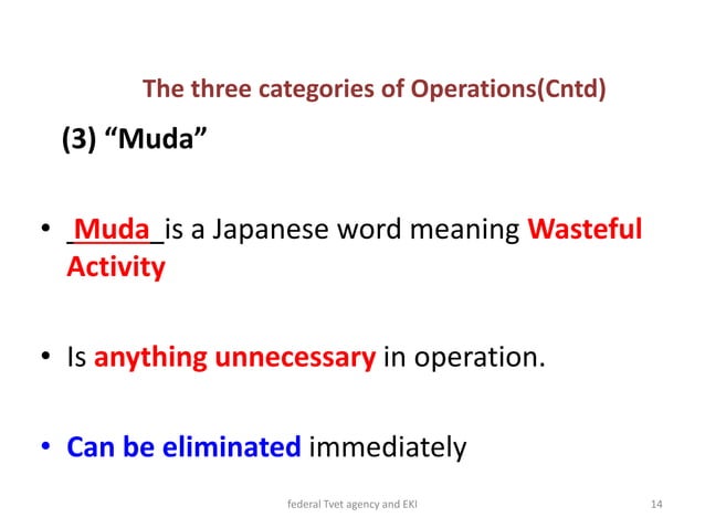 Presentation for muda preventions and elimination | PPT