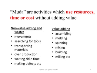 Presentation for muda preventions and elimination | PPT