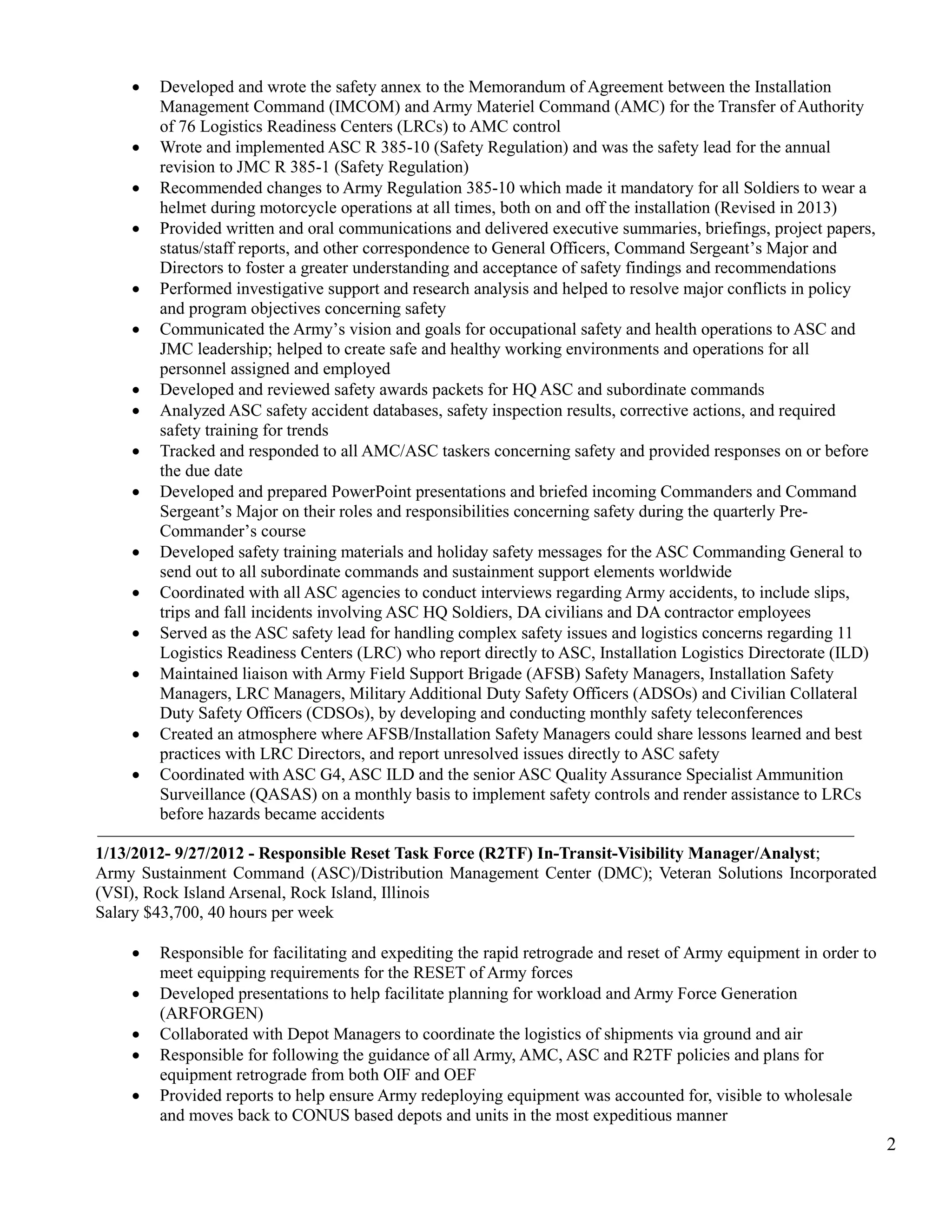 Logistics Management Resume for Shawn Gibson 5 December 2014(1) | DOCX