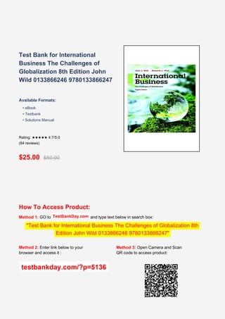 Comprehensive Test Bank for International Business: The Challenges of ...