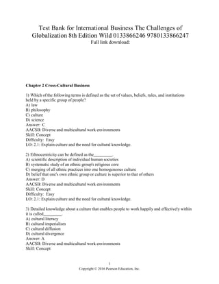 Comprehensive Test Bank for International Business: The Challenges of ...