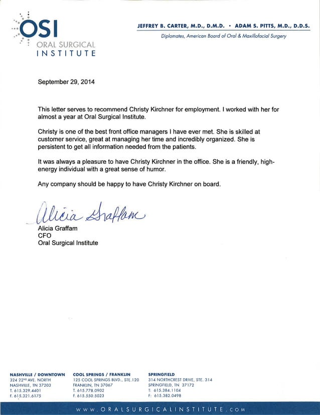 OSI- Letter of Recommendation | PDF