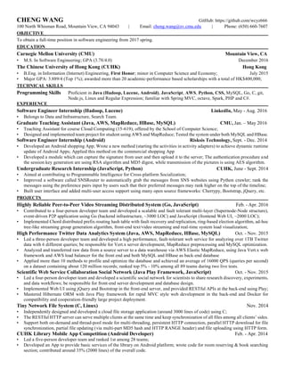 WangCheng_CMU_ResumeS16 | PDF