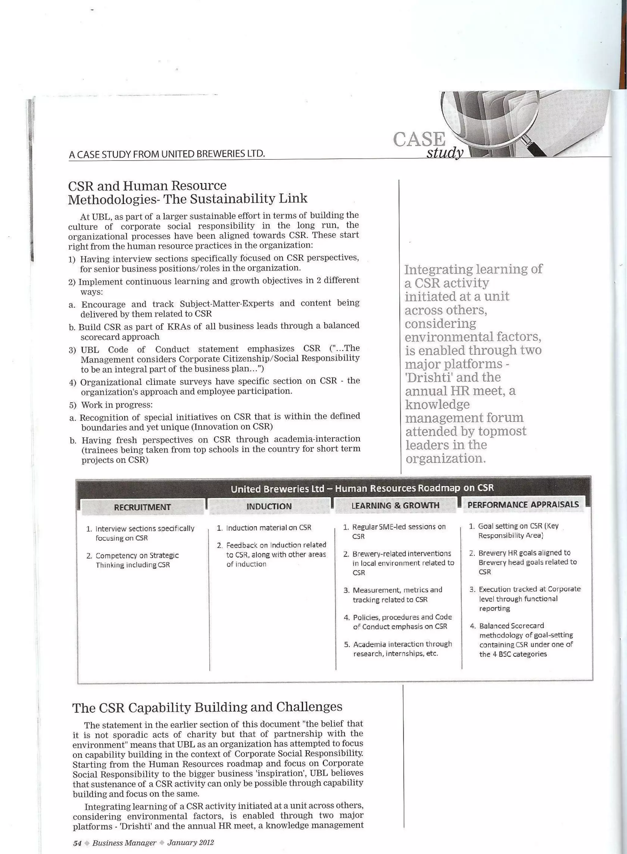 UBL CASE STUDY - CSR | PDF