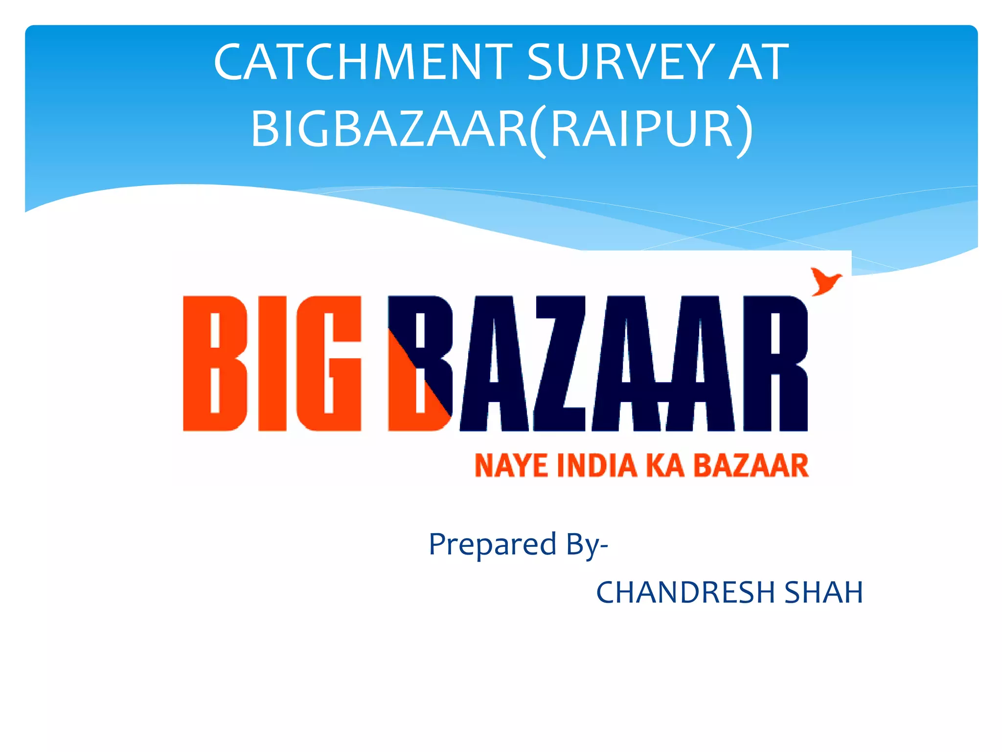 CATCHMENT SURVEY AT BIGBAZAAR(RAIPUR) | PPTX
