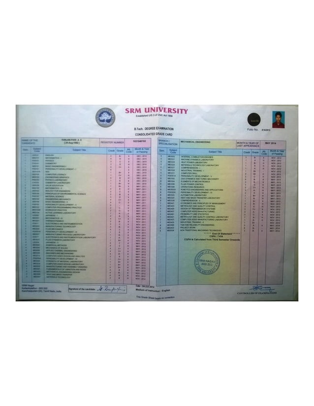 BE MArk Sheet | PDF