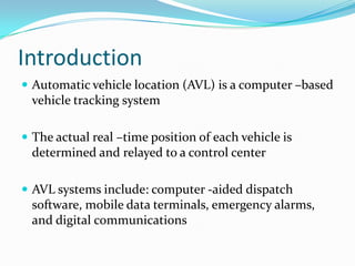 automatic vehicle location | PPTX