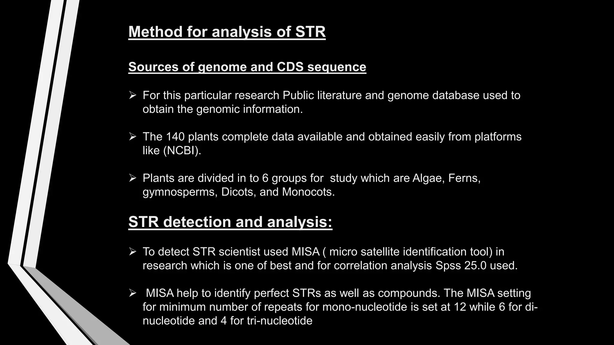 Short Tandem Repeats in plants: Genomic distribution and function ...