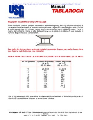 Manual para instalación de Tablaroca | PDF