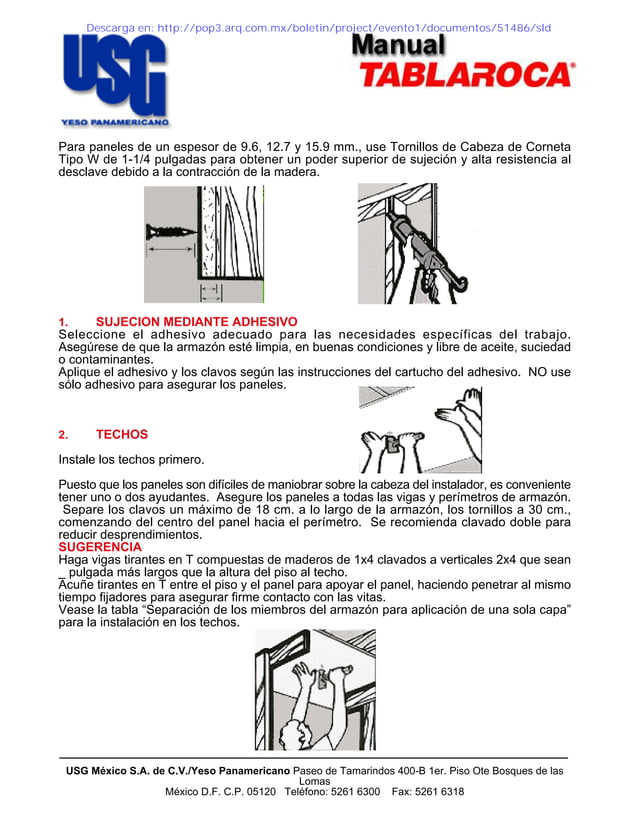 Manual para instalación de Tablaroca