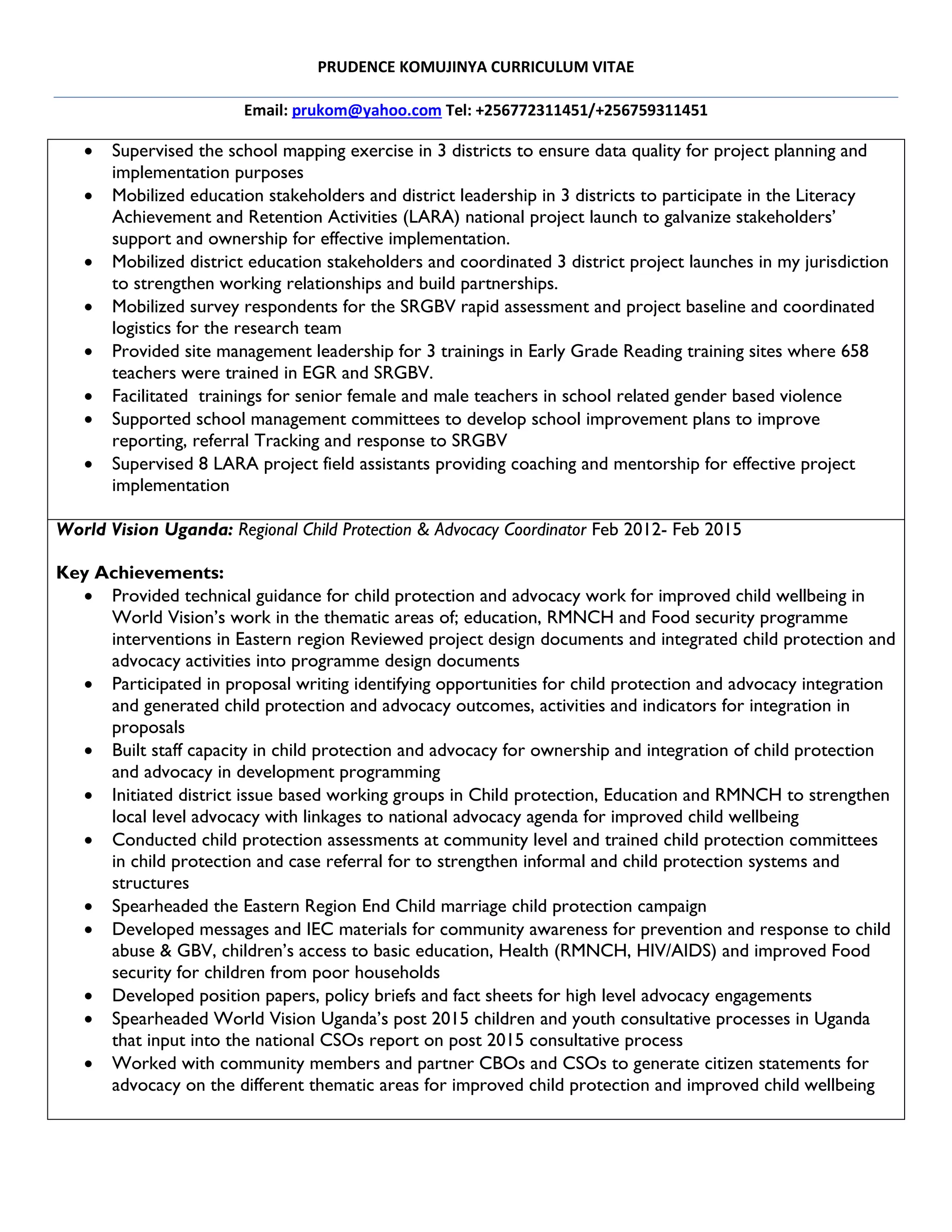 PRUDENCE KOMUJINYA CV-LATEST | PDF