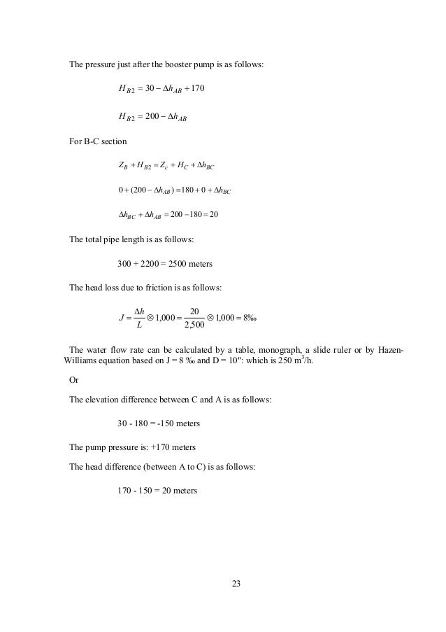pipe line calculation