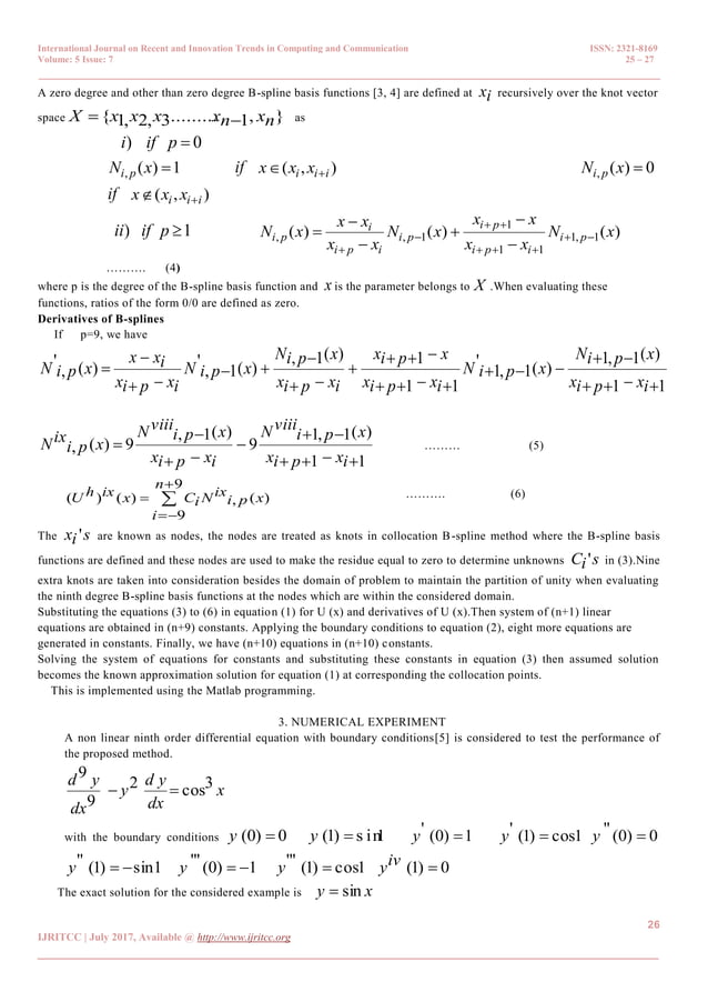 Numerical Solution to Ninth order Non- Linear Differential Equation Using the Ninth Degree B ...