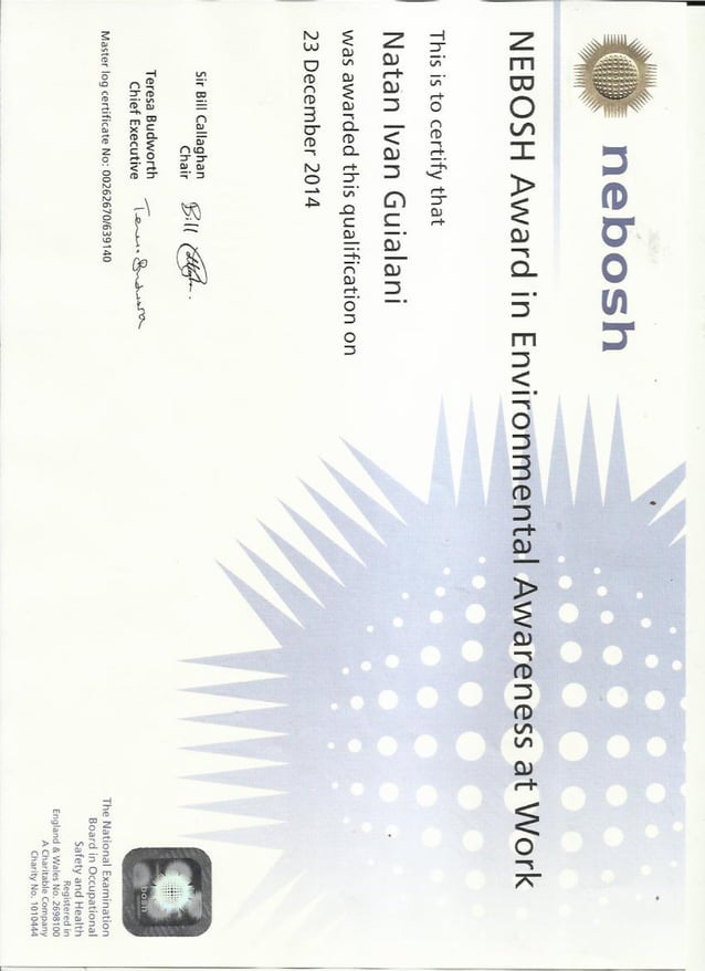 NEBOSH CERTIFICATE | PDF