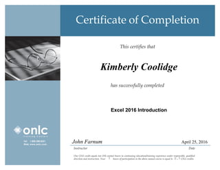 Excel cert | PDF