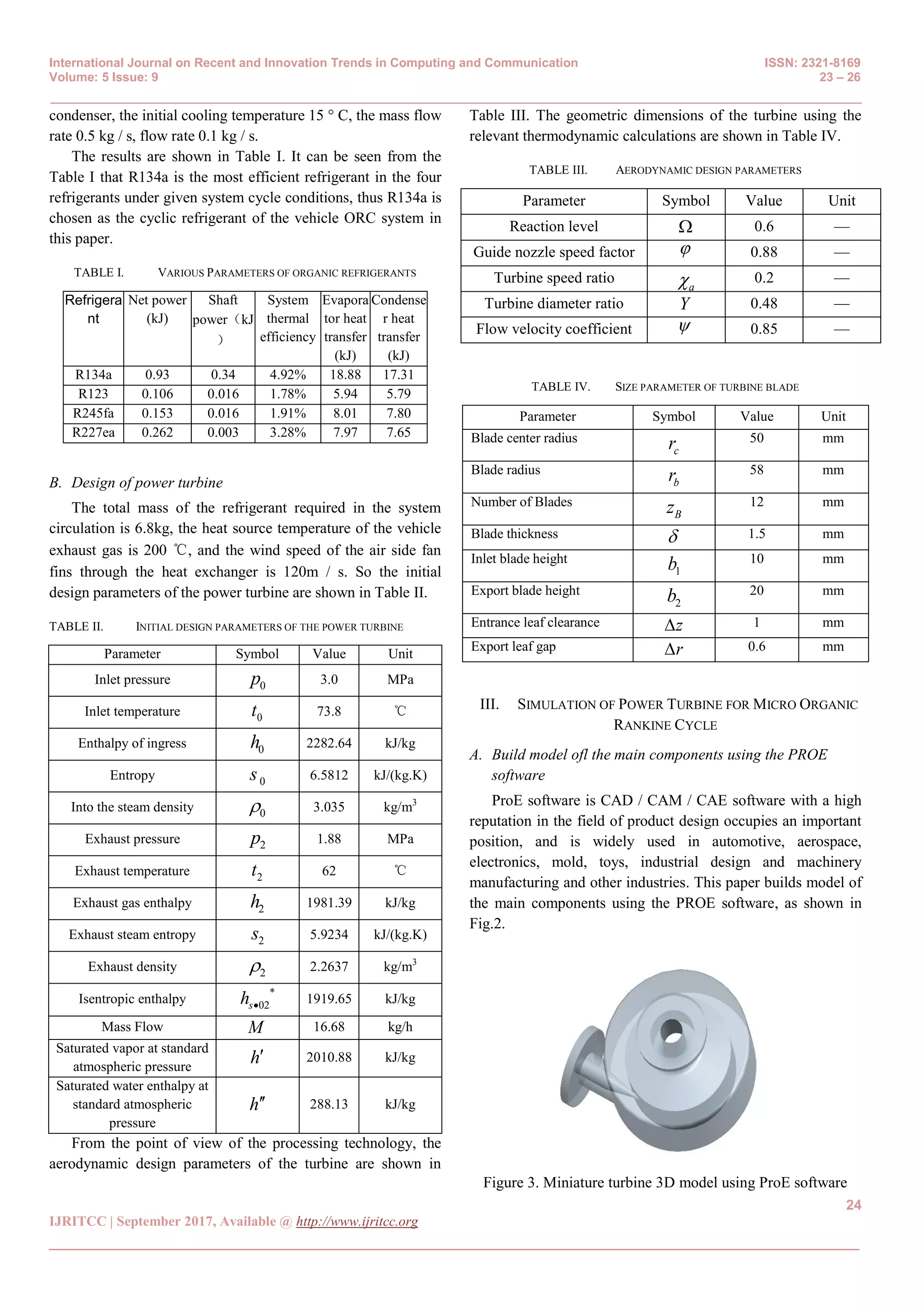 Design and Simulation of Power Turbine for Micro Organic Rankine Cycle ...