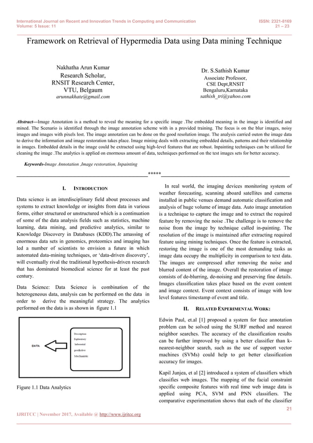 Framework on Retrieval of Hypermedia Data using Data mining Technique | PDF