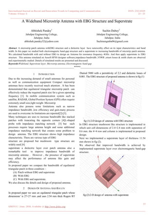A Wideband Microstrip Antenna with EBG Structure and Superstrate | PDF