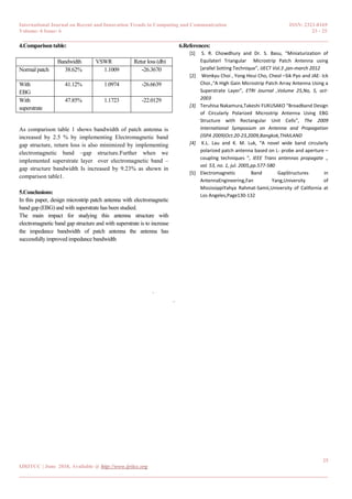 A Wideband Microstrip Antenna with EBG Structure and Superstrate | PDF