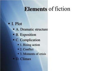 INTRODUCTION TO FICTION - DEPT OF ENGLISH | PPTX
