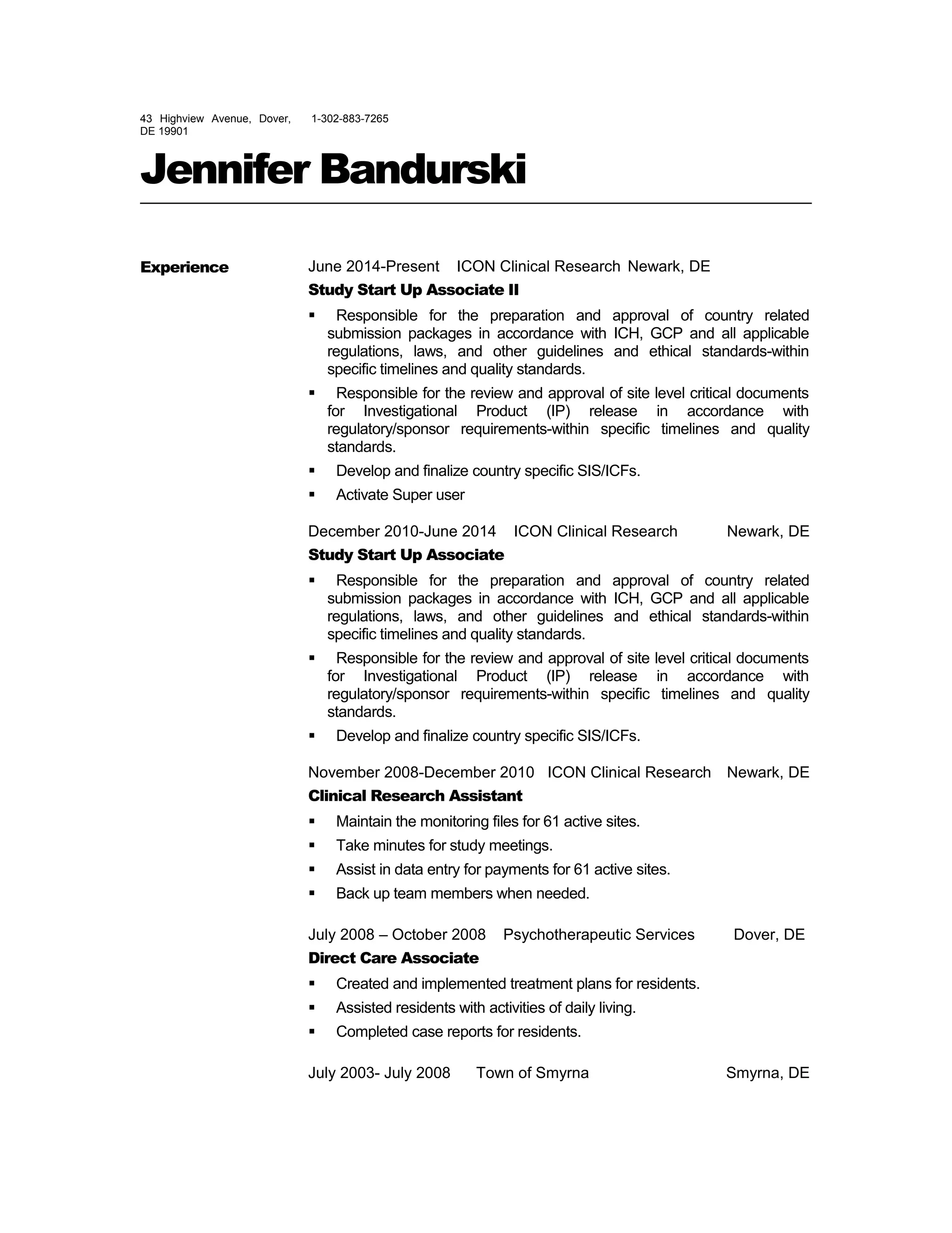 Jennifer Bandurski CV 27Jul2015 | PDF