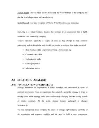 ADVANCED STRATEGIC MANAGEMENT - Matching Dell Case | DOCX