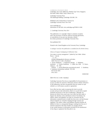 Core topics in airway management 2nd Edition Ian Calder | PDF