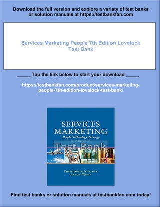 Services Marketing People 7th Edition Lovelock Test Bank | PDF
