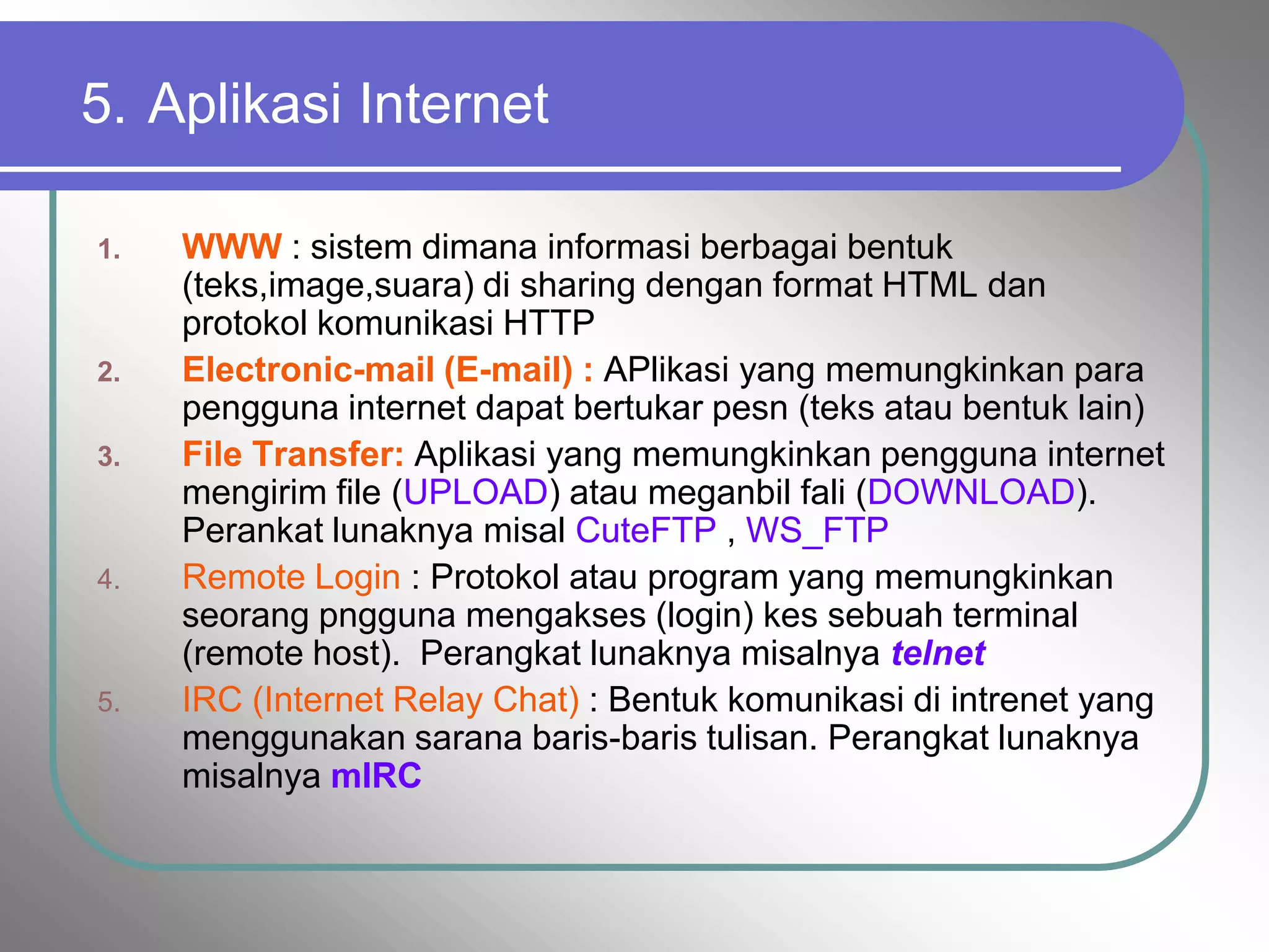 Internet dan Dasar web | PPT