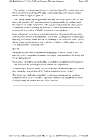 VAT on Canteens | PDF