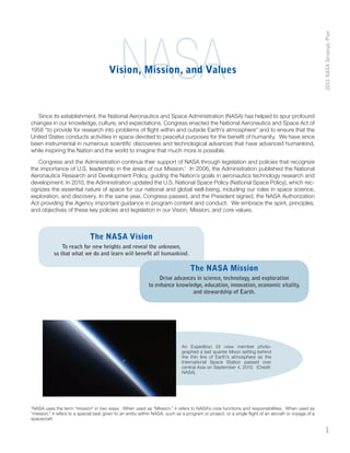 NASA Strategic Plan - 2011 | PDF