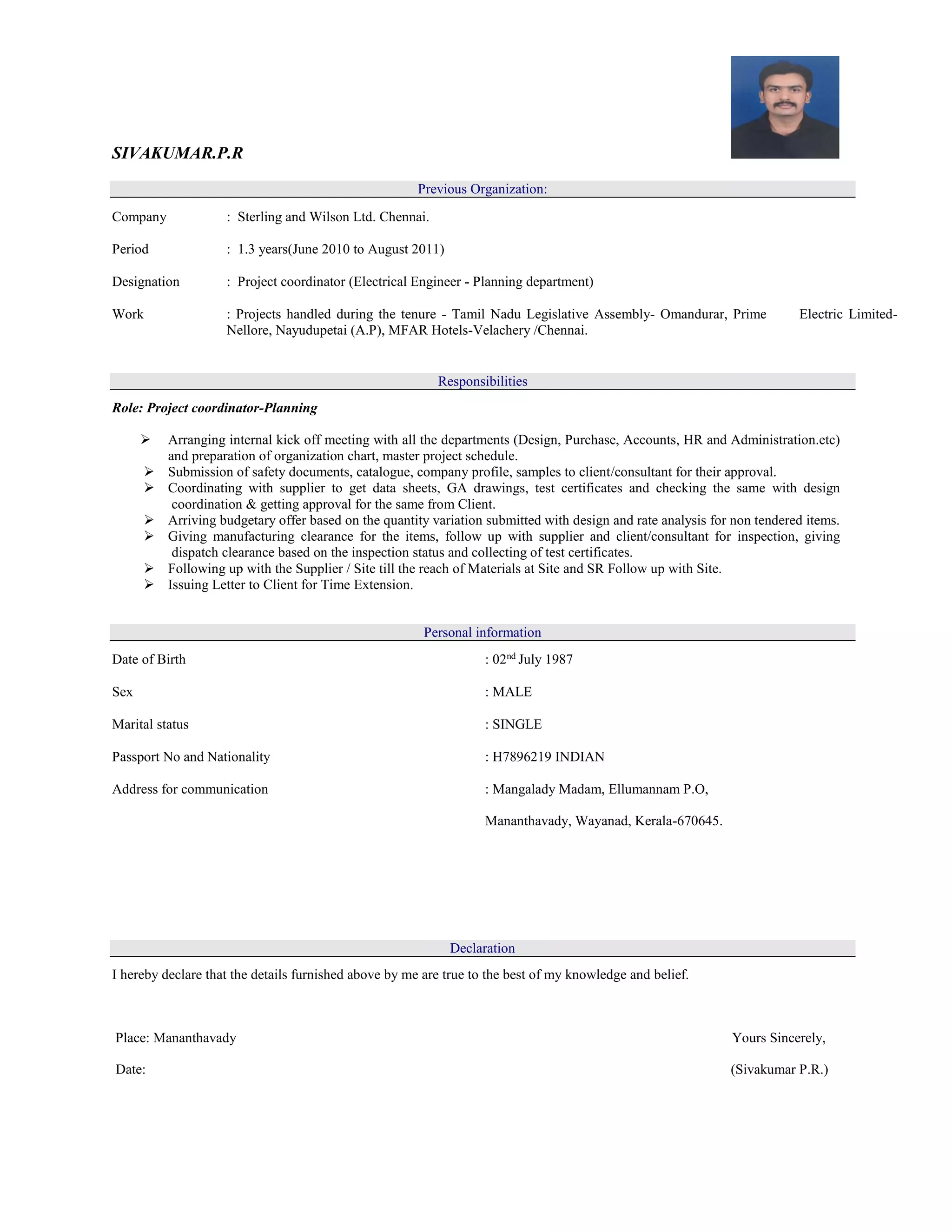 SIVAKUMAR P.R | PDF | Civil Engineering Industry | Industries