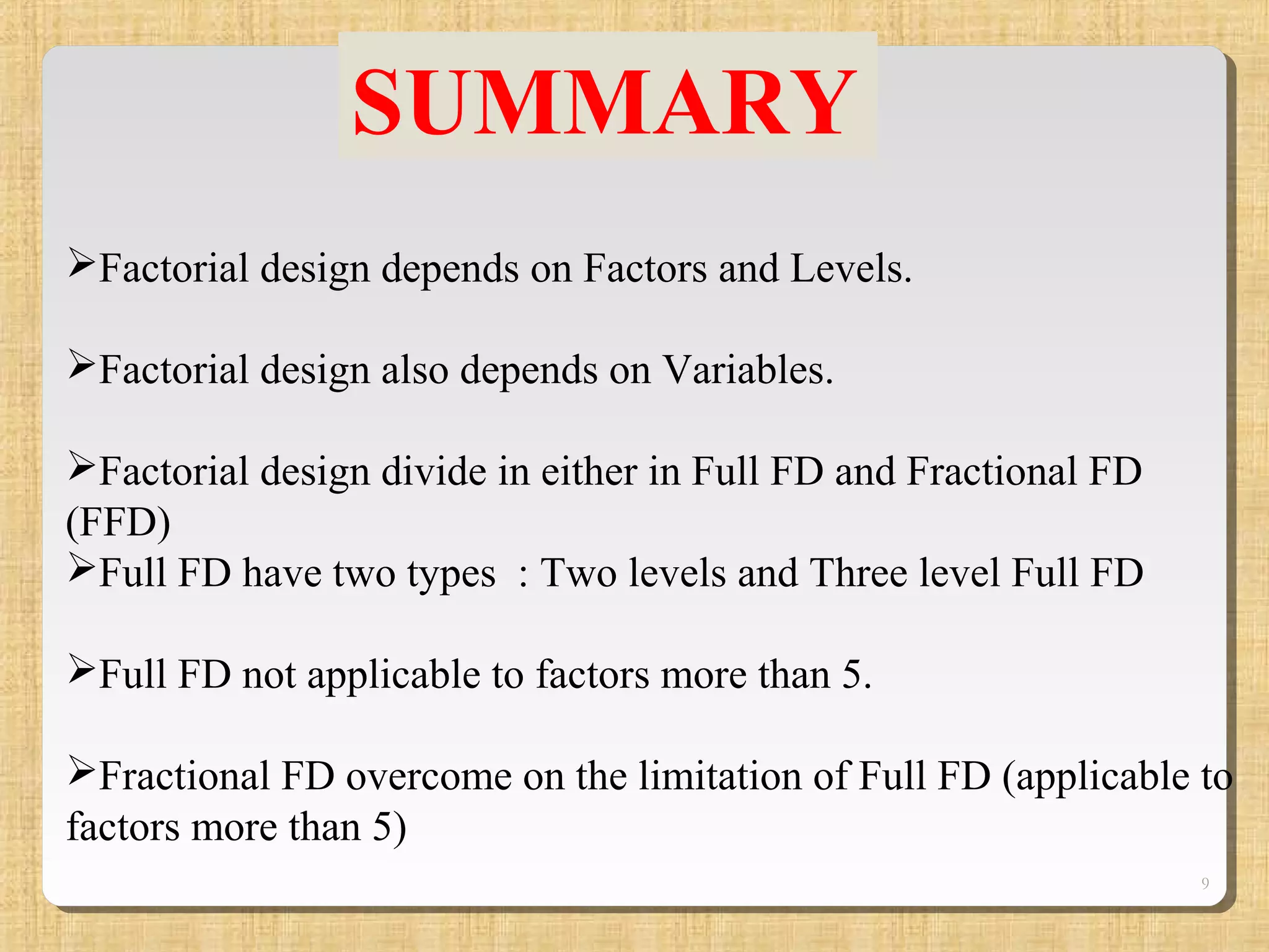 factorial design | PPT
