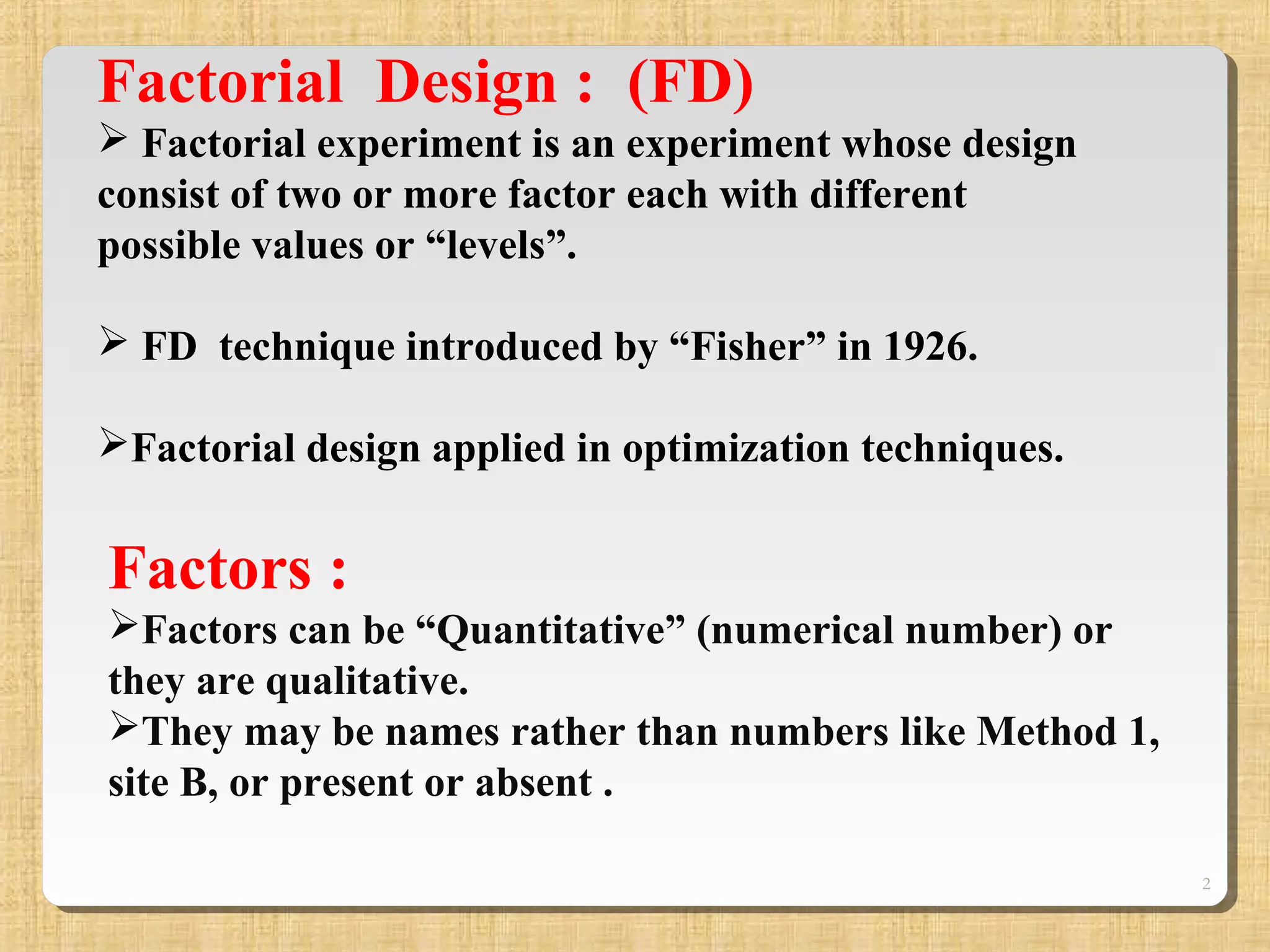 factorial design | PPT