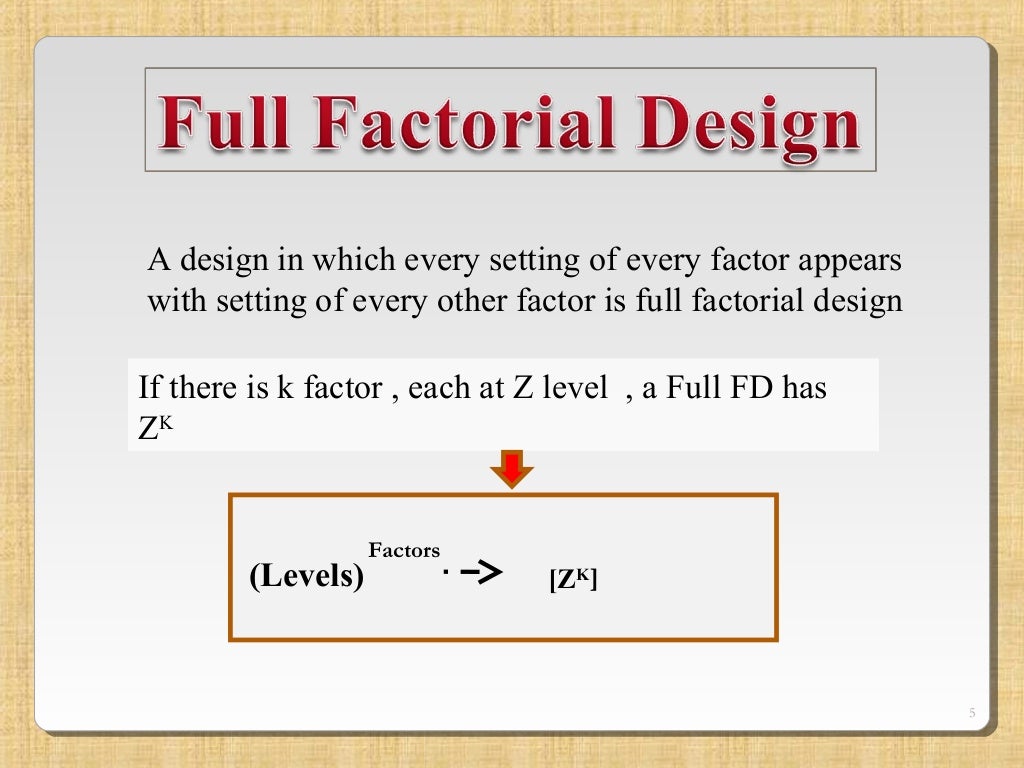 factorial design