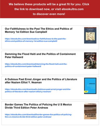The Politics of the Past Peter Gathercole | PDF