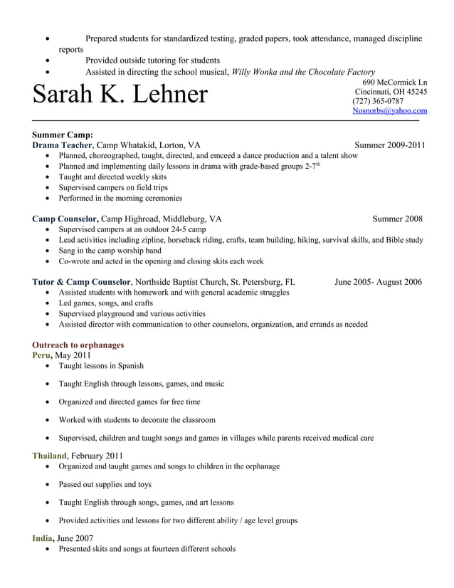 My Resume | DOC | Professional School | Postgraduate Education