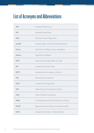 Strengthening Australia’s Conflict and Disaster Management Overseas | PDF